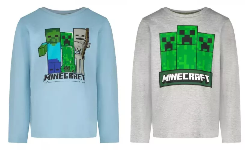 Minecraft Trio tricou cu mânecă lungă pentru copii, top 6-12 ani - Jav